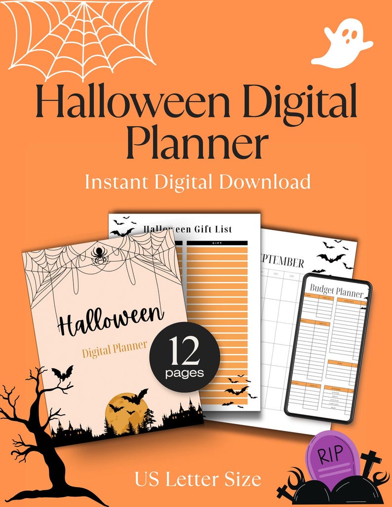 Halloween Digital Planner, Digital Planner, Halloween Planner ...