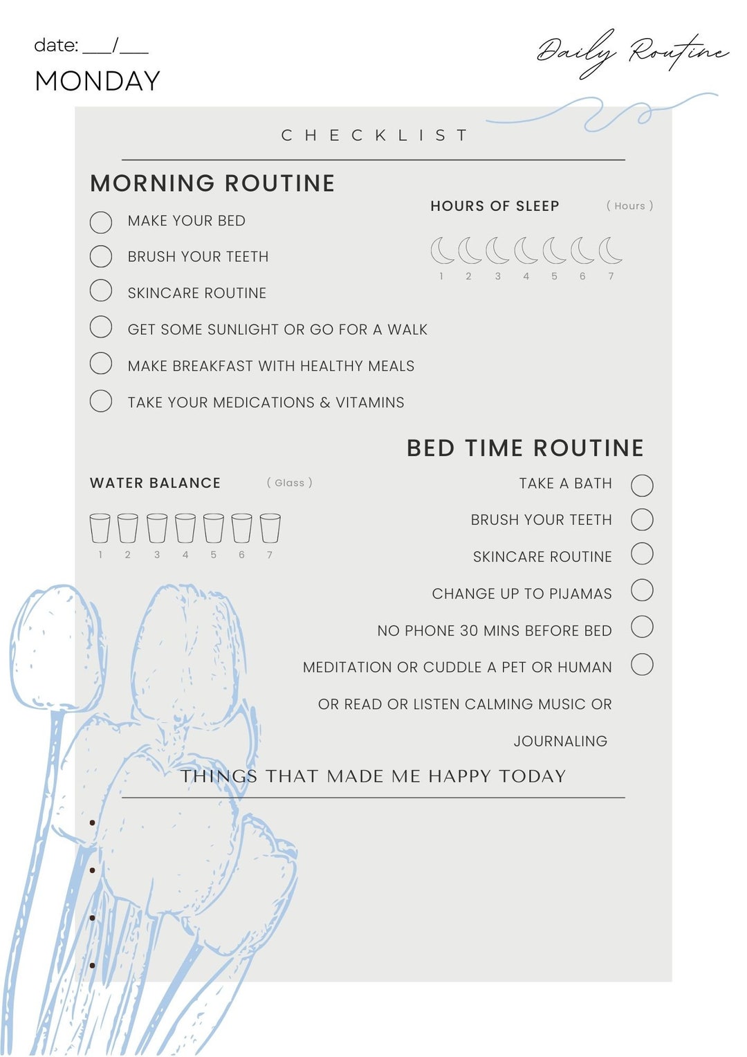 Printable Daily Routine Checklist, Habit Tracker, ADHD Routine ...