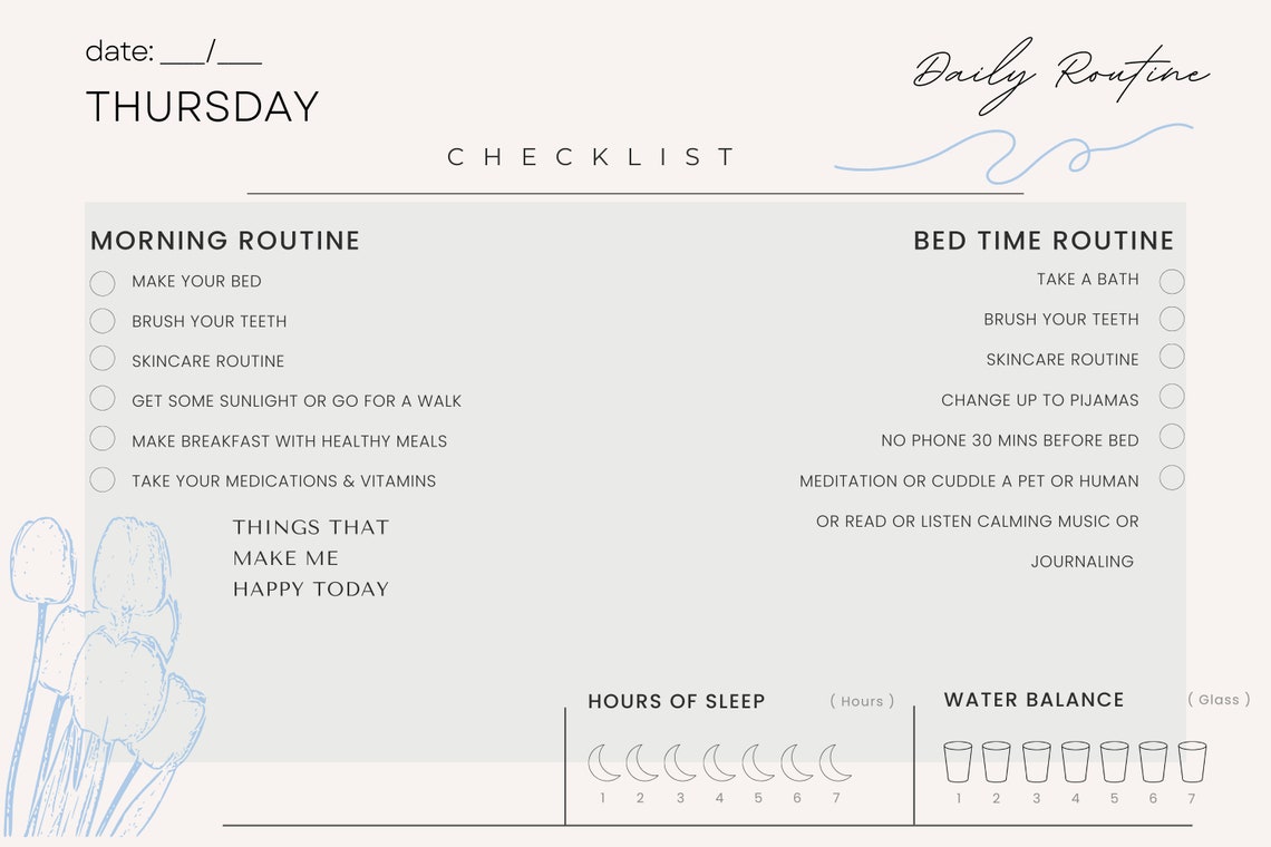 Printable Daily Routine Checklist ADHD Routine Checklist - Etsy