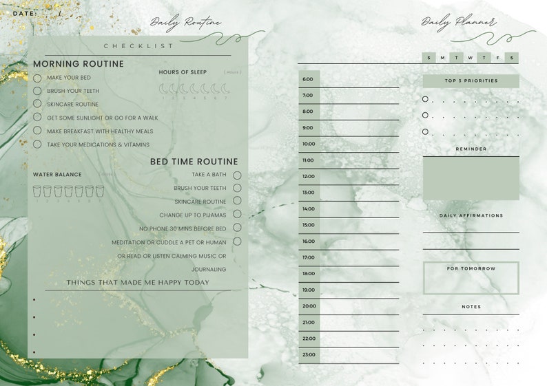 Printable Weekly Planner With Daily Routine Checker & Planner Adhd ...