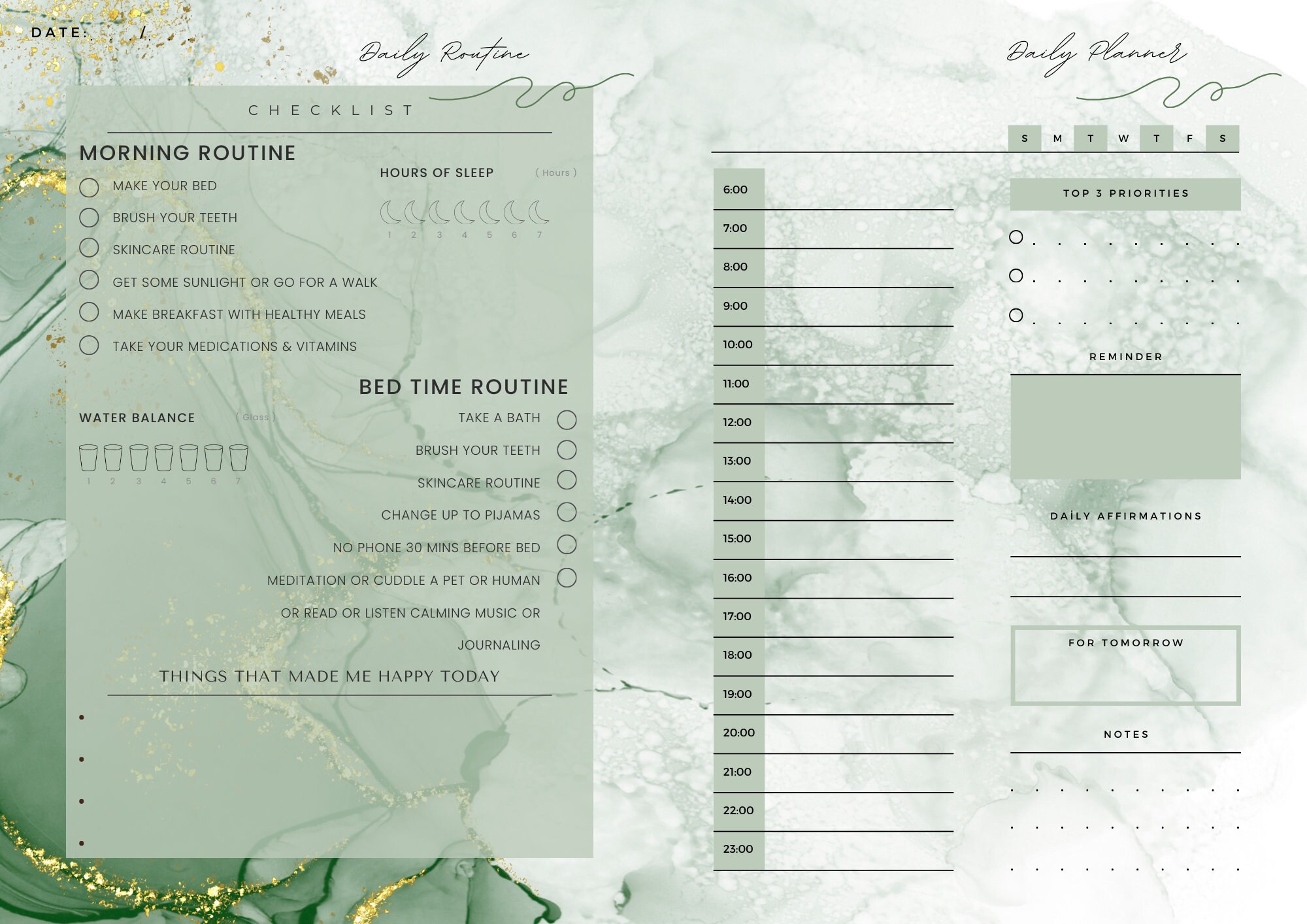 Printable Weekly Planner With Daily Routine Checker & Planner Adhd ...