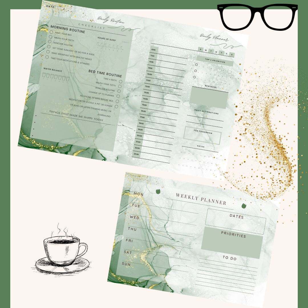 Printable Weekly Planner With Daily Routine Checker & Planner Adhd ...