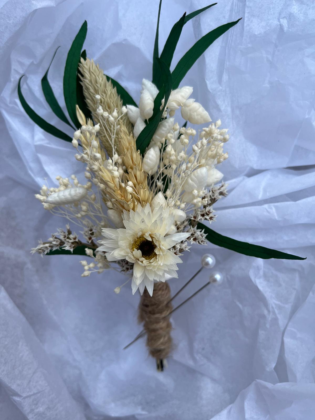 Rustic Boho Wedding Dried Flower Buttonhole Boutonniere - Etsy