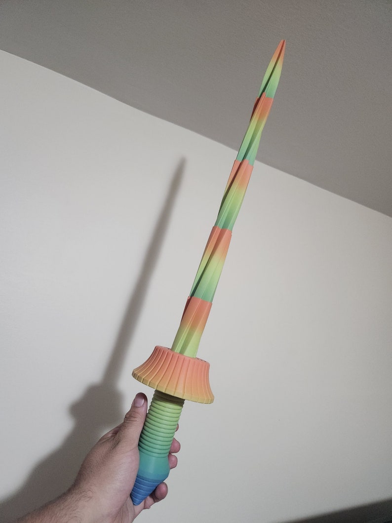 3D Printed Collapsible Rainbow Sword - Etsy