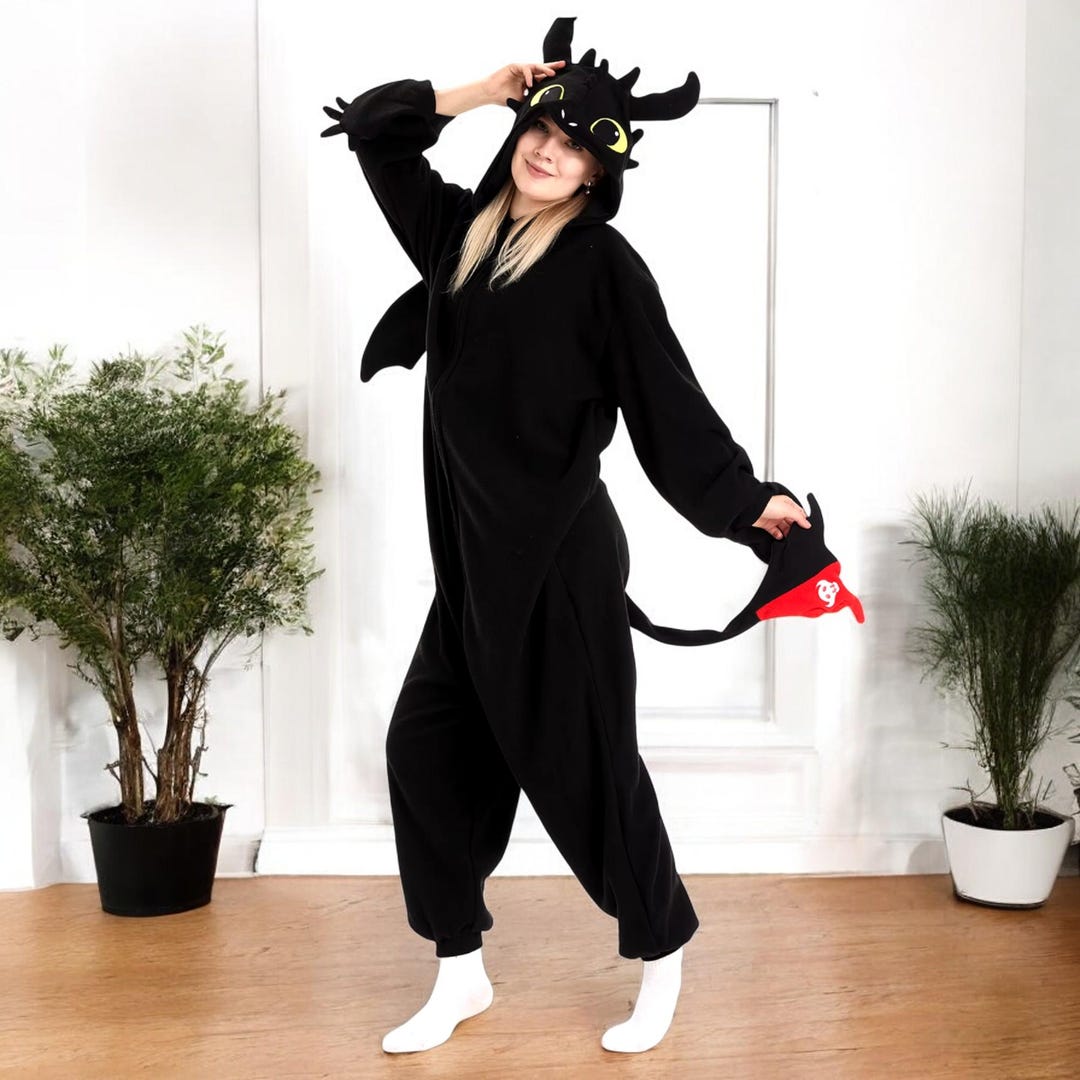 Toothless Dragon Adult Onesie How to Train Your Dragon Onesie, Adult ...