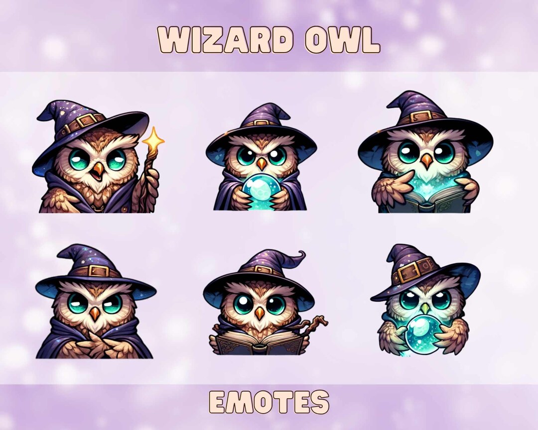 Wizard Owl Emotes - Twitch | Owl Emote | Twitch Youtube Discord | Emote ...