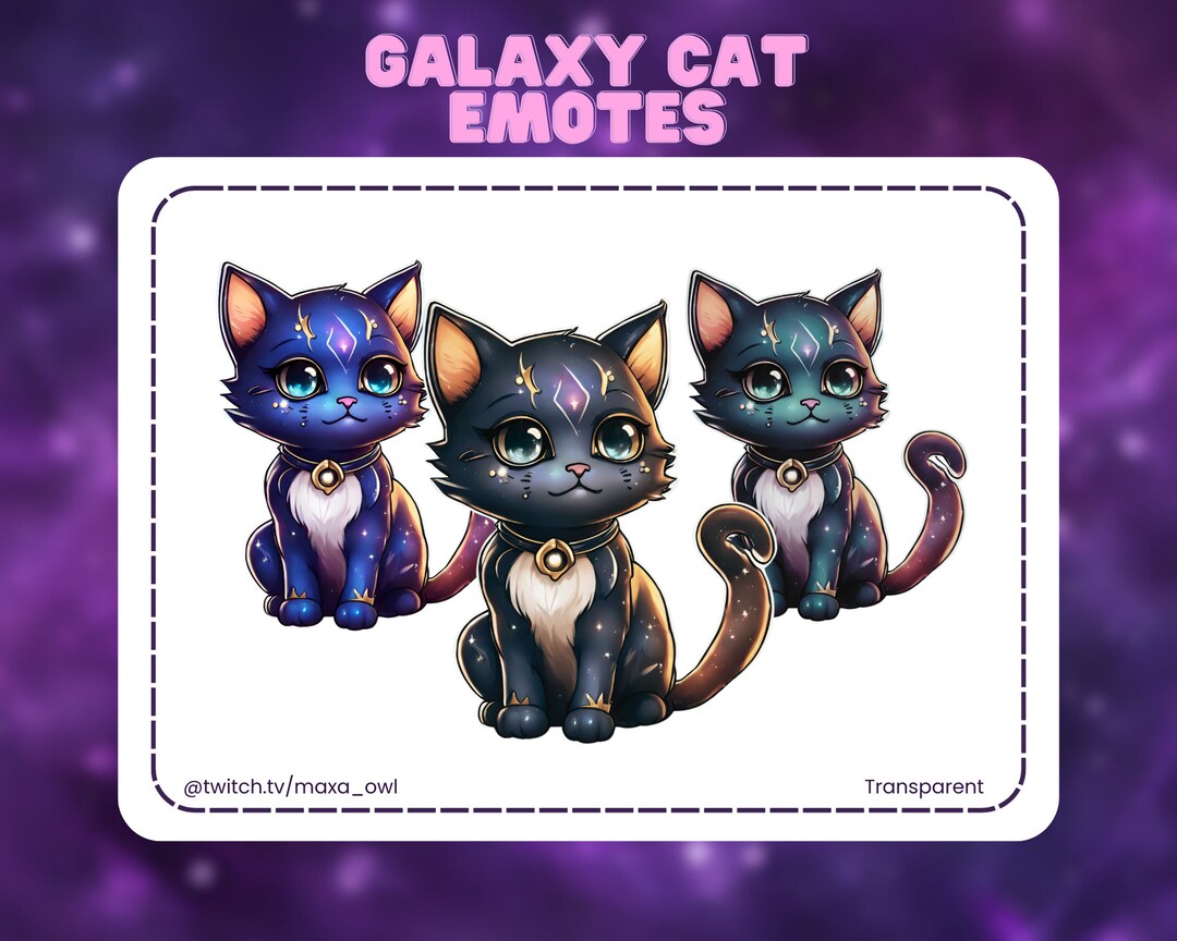 Galaxy Cat Emotes Twitch - Etsy