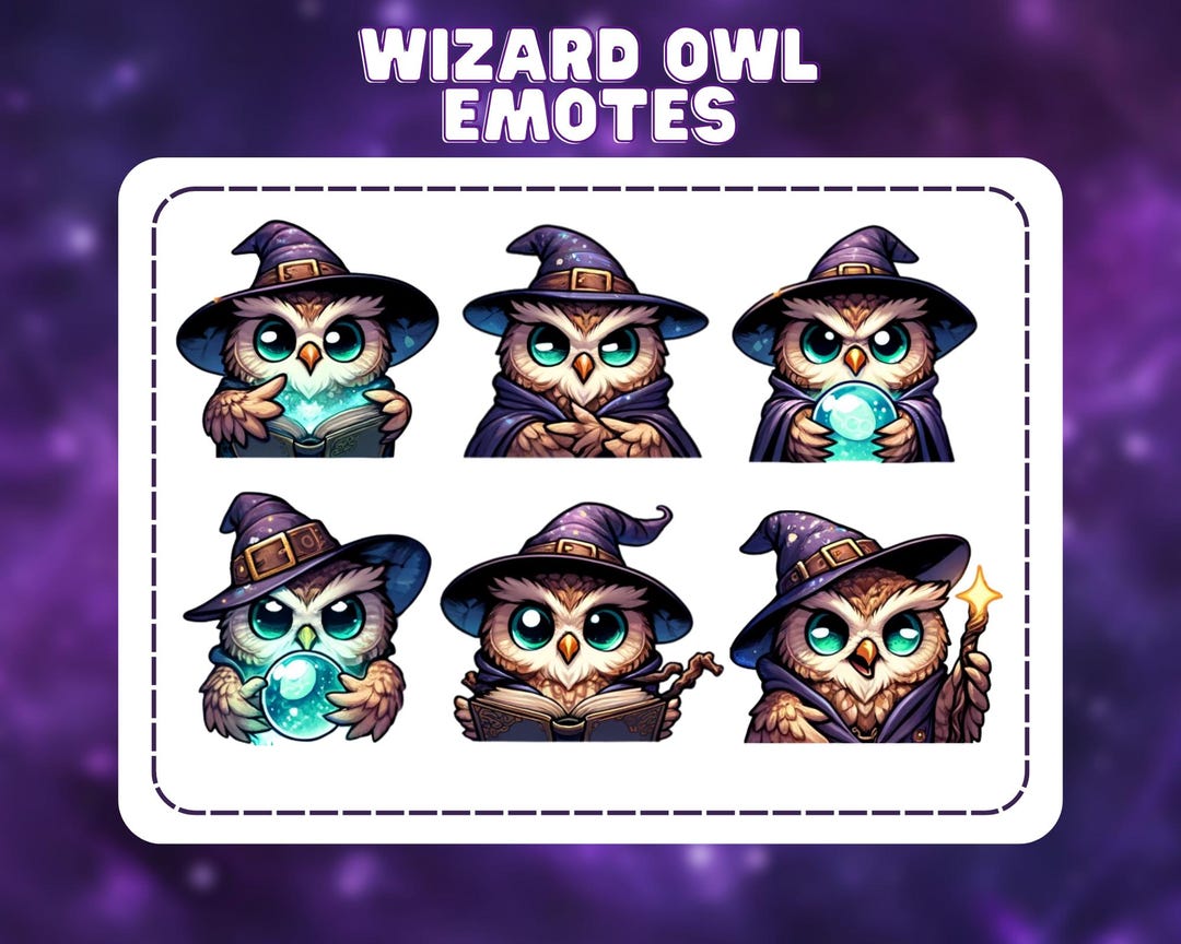 Wizard Owl Emotes - Twitch | Owl Emote | Twitch Youtube Discord | Emote ...
