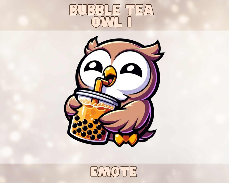 Bubble Tea Owl Emote - Twitch | Owl Emote | Twitch Youtube Discord ...