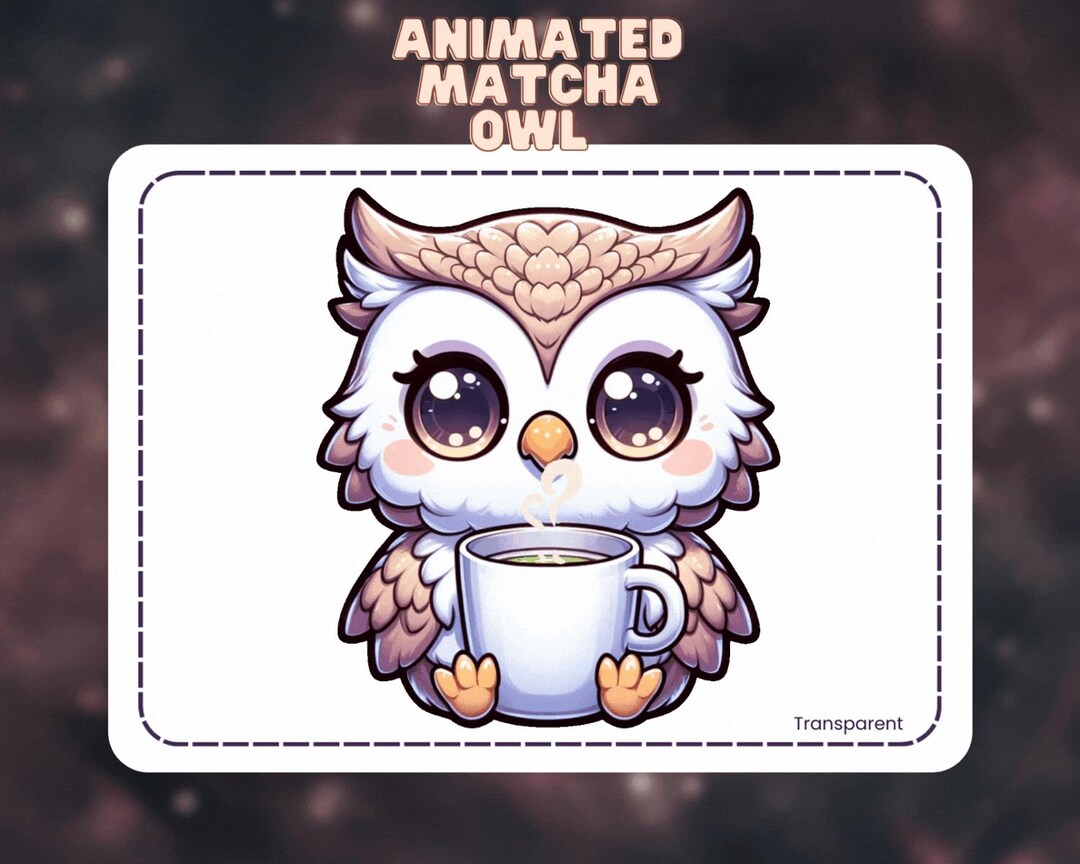 ANIMATED + STATIC Matcha Owl | Owl Emote | Twitch Discord | Animated ...