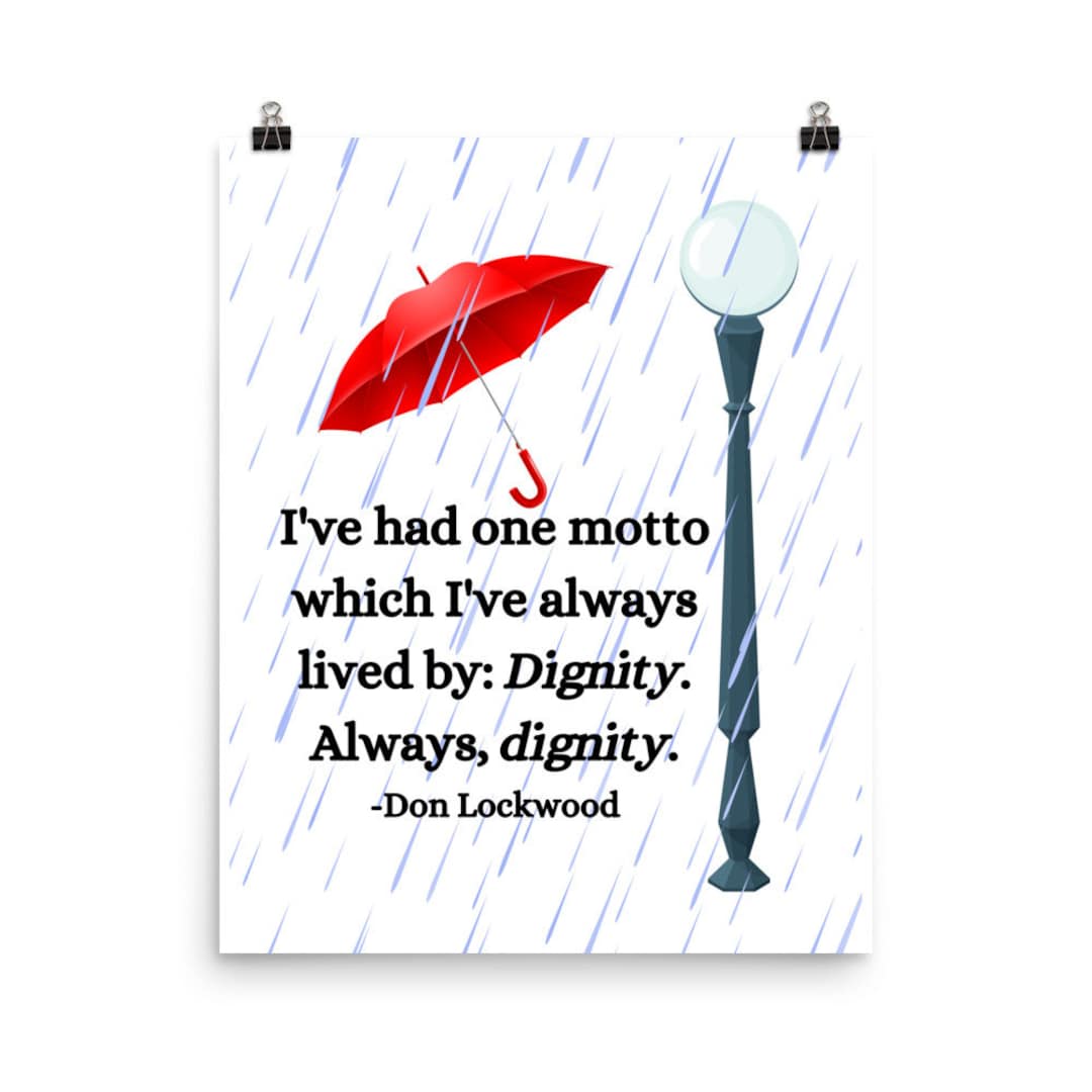 Singing in the Rain Movie Quote Poster Don Lockwood - Etsy