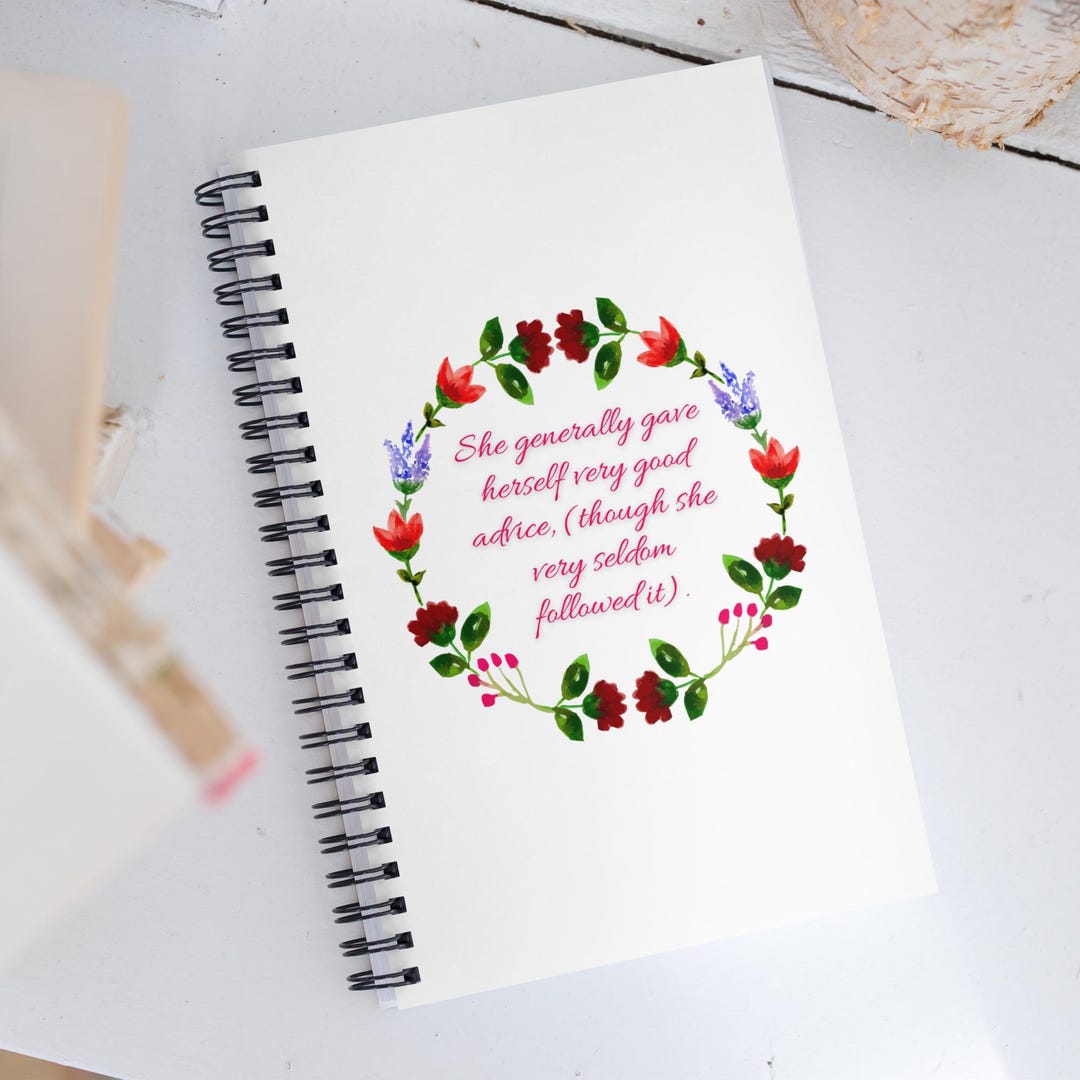 Alice in Wonderland Quote Spiral Notebook | She Generally Gave Herself ...