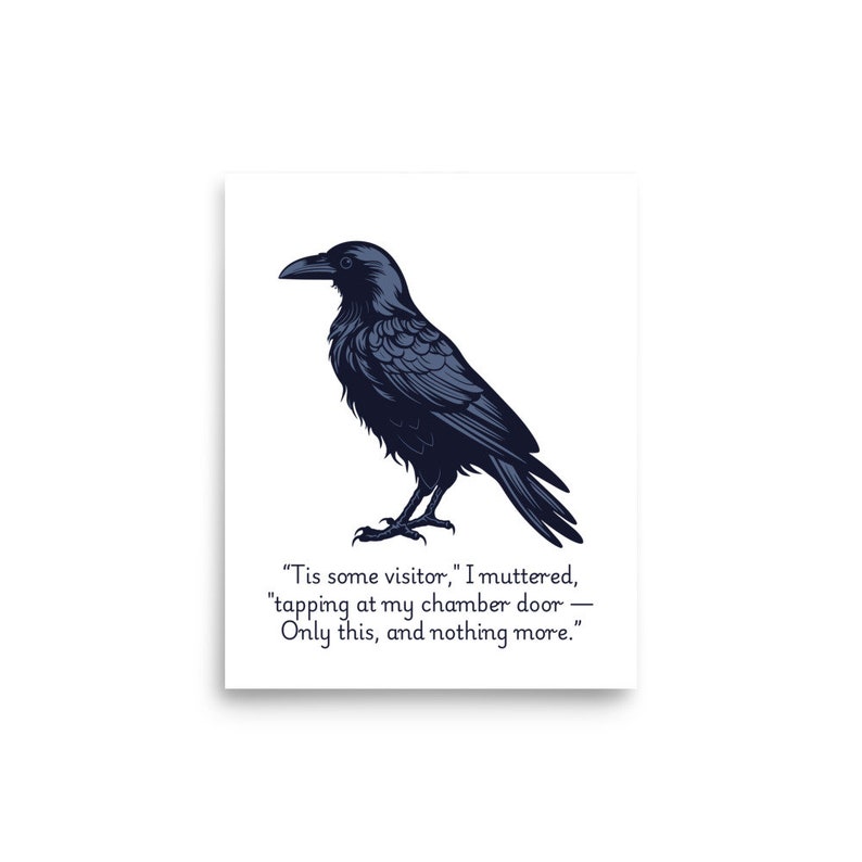 Edgar Allan Poe Poster the Raven – Gothic Literary Art Print – Wall ...