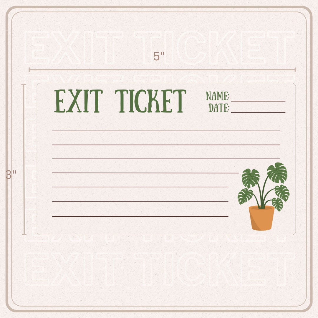 Printable Plants Exit Ticket Classroom Knowledge Check & Extra Credit ...