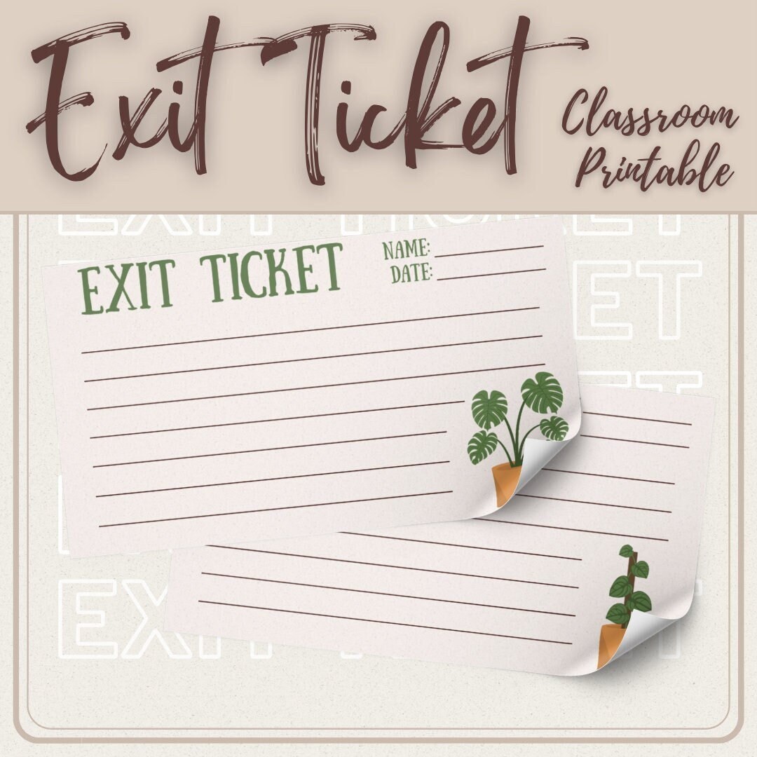 Printable Plants Exit Ticket | Classroom Knowledge Check & Extra Credit ...