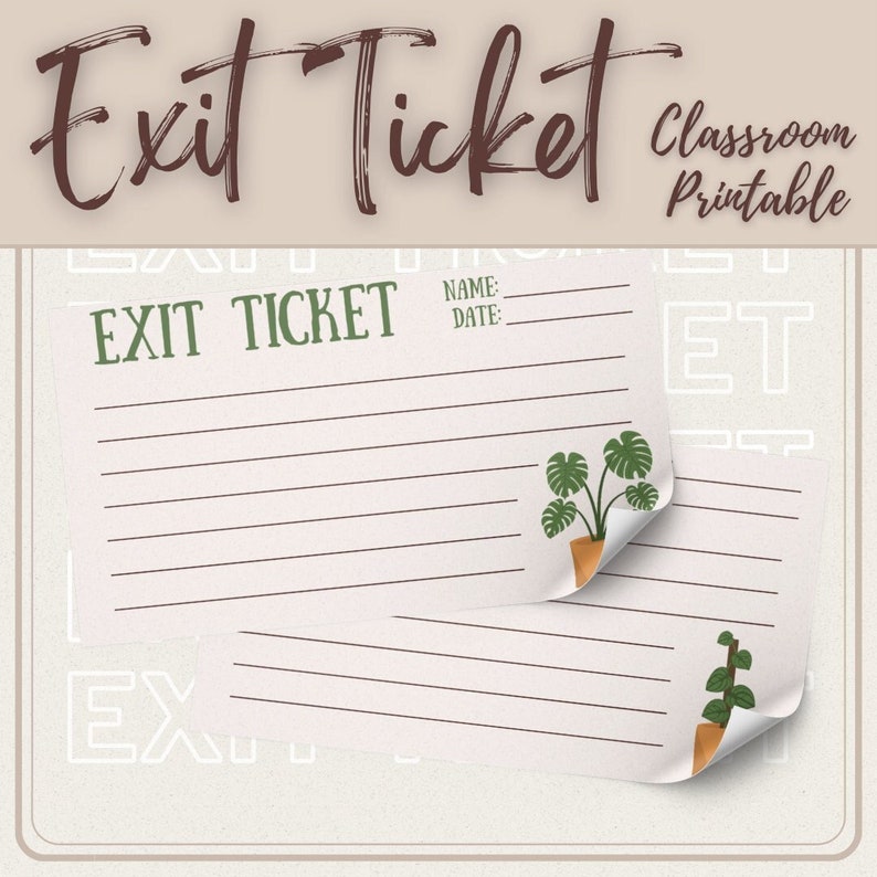 Printable Plants Exit Ticket | Classroom Knowledge Check & Extra Credit ...
