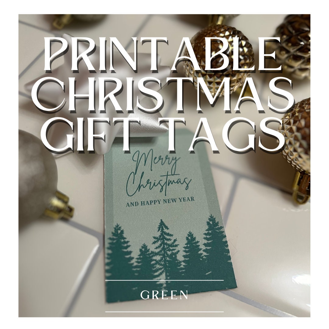Minimal Green Christmas Gift Tag | Downloadable / Printable Gift Tag ...