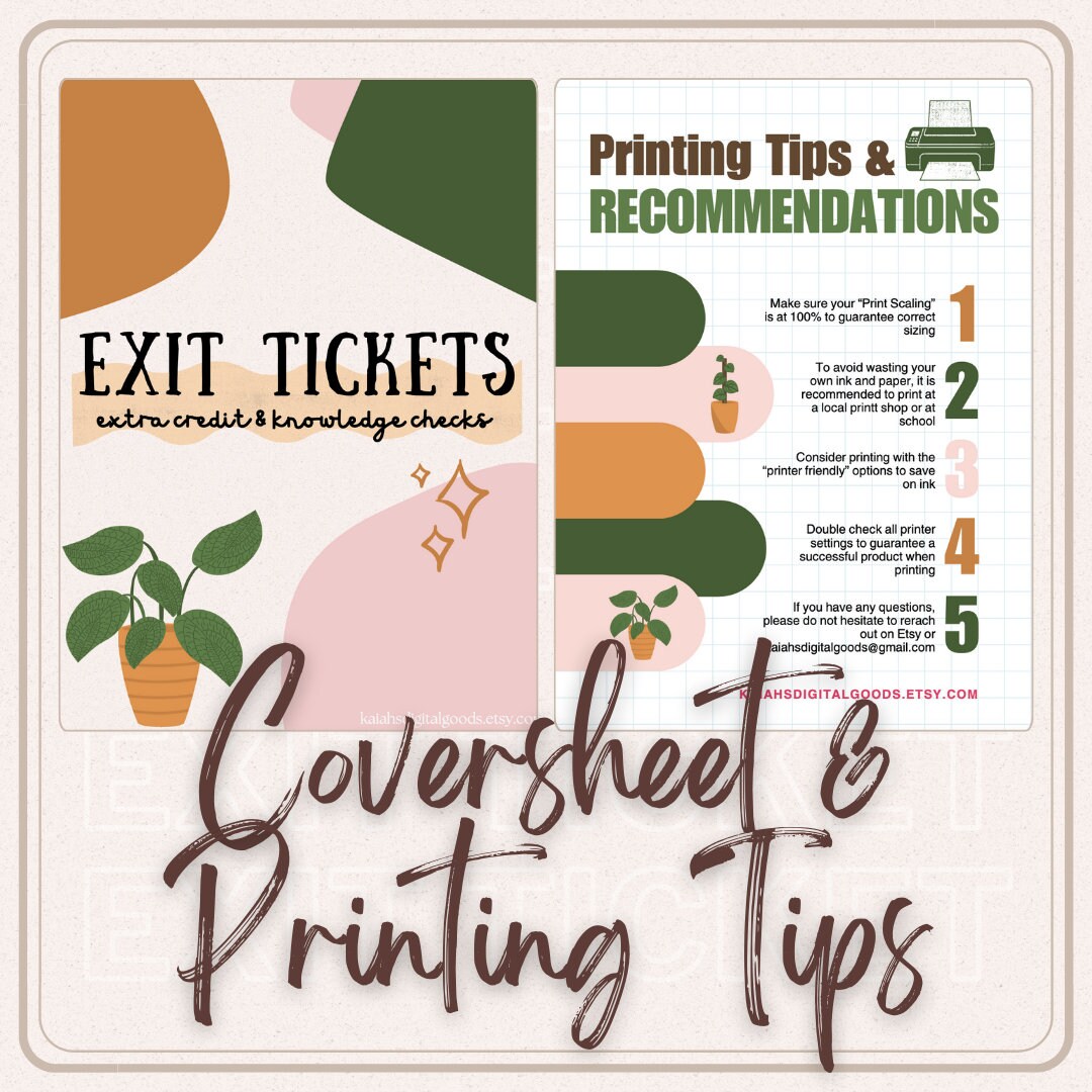 Printable Plants Exit Ticket Classroom Knowledge Check & Extra Credit ...