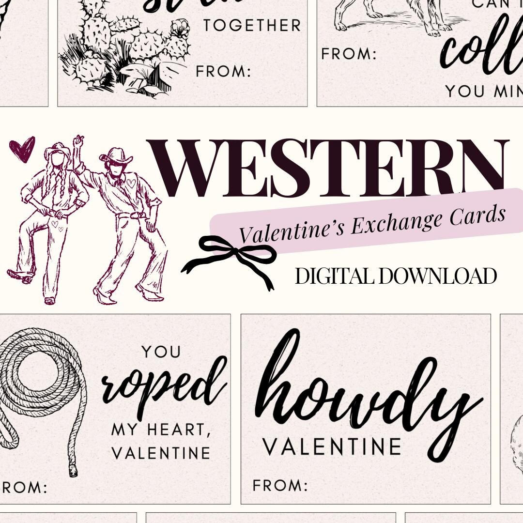Western Valentine's Day Cards Agriculture, Animal Science, Ag Ed - Etsy