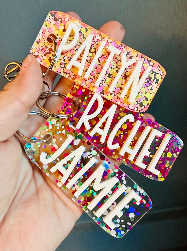 Personalized Acrylic Keychain: Custom Name Tag, Backpack, Luggage - Etsy