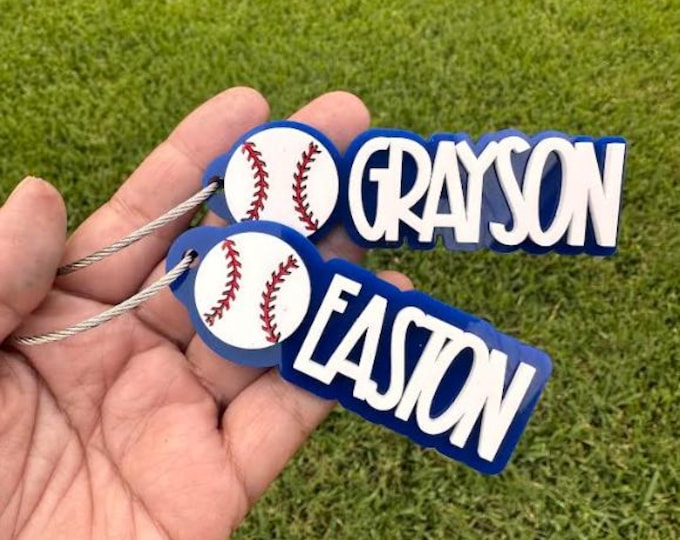 Baseball Bagtag Keychain Acrylic Backpack Name Tag Baseball is Life ...