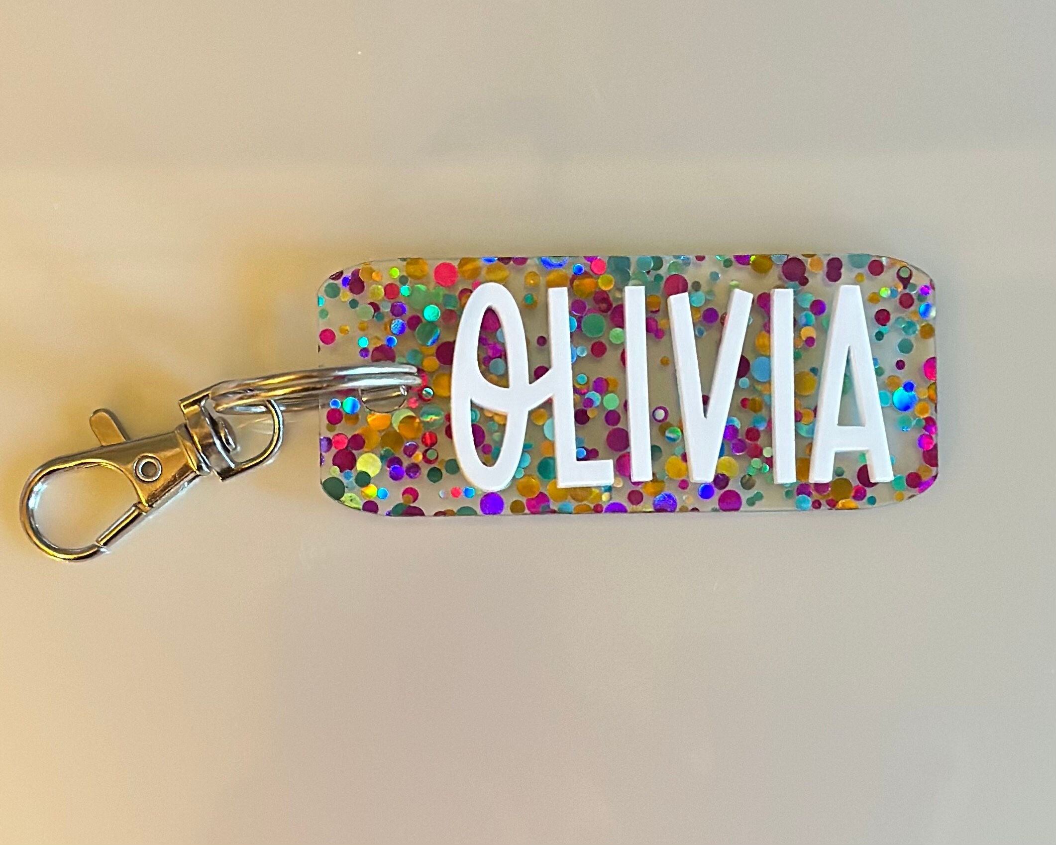 Personalized Acrylic Keychain: Custom Name Tag, Backpack, Luggage - Etsy