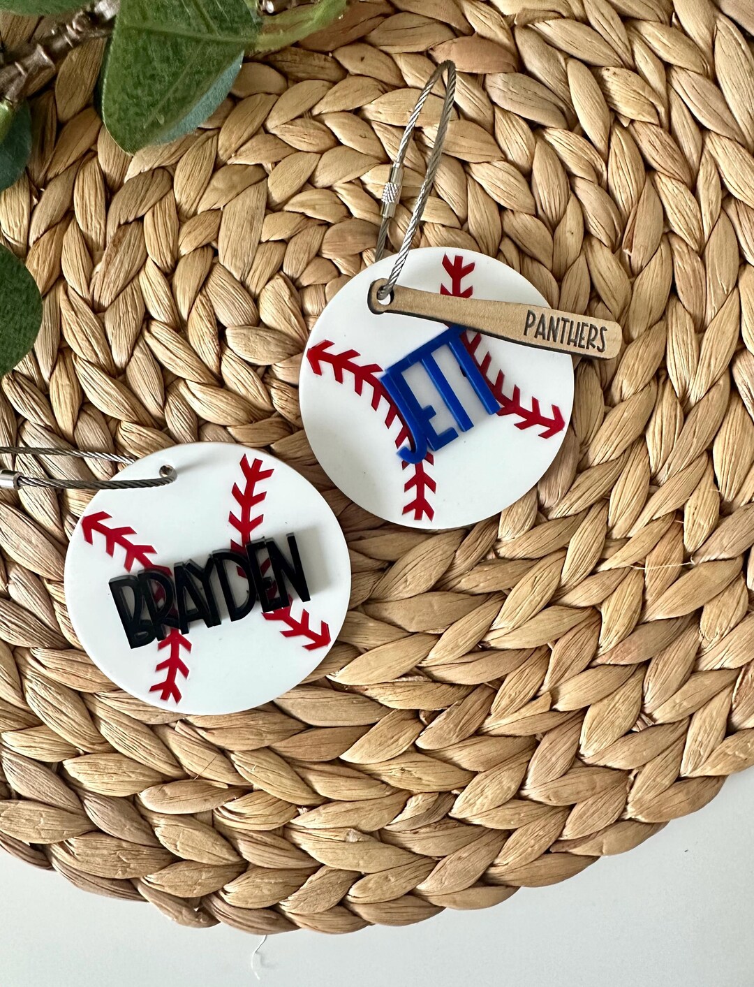 Personalized Baseball Name Tag, Custom Acrylic Baseball Tag, Bag Tag ...