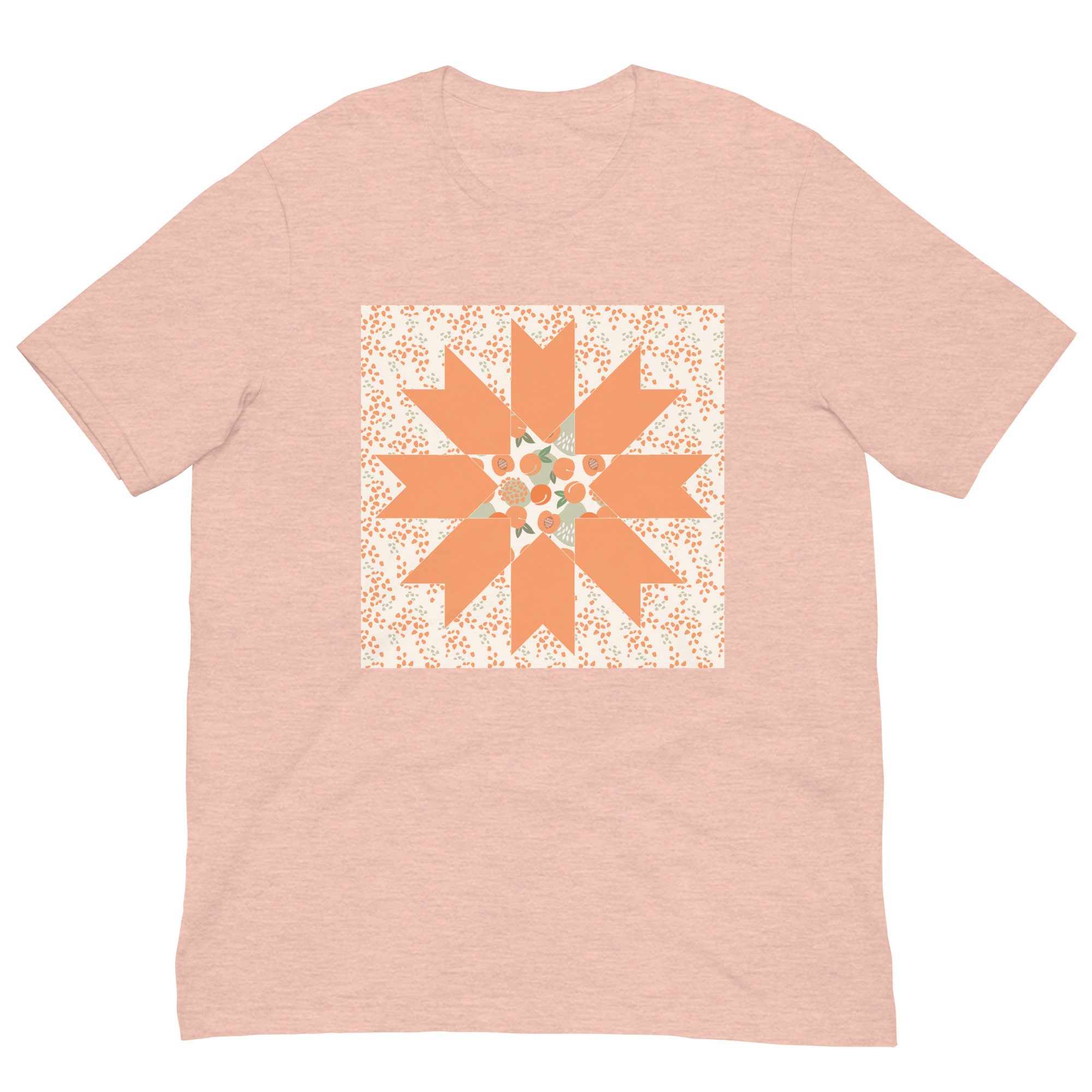 Quilt Block Peach Starburst Pattern Unisex T-shirt - Etsy