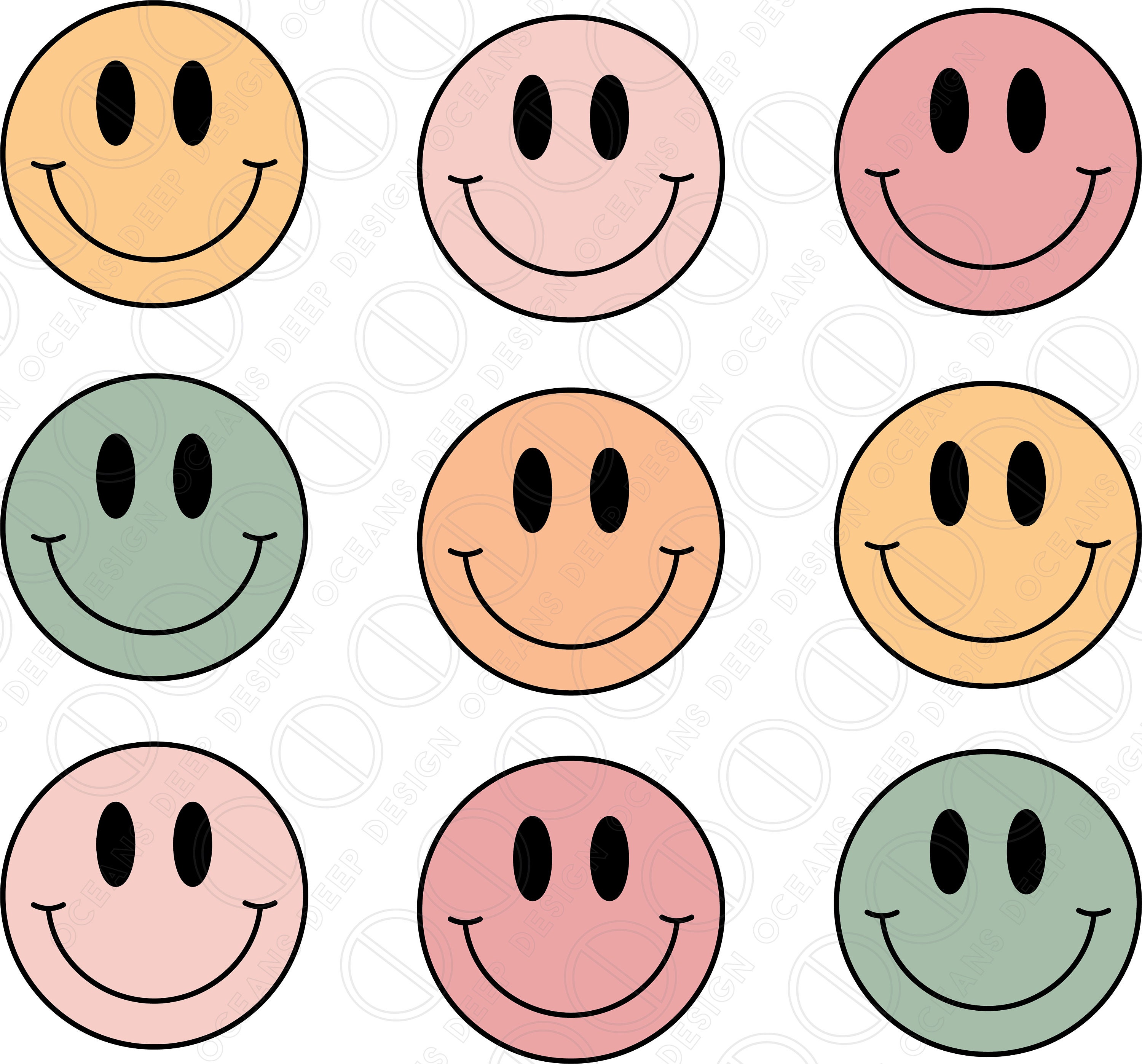Smileys Smiley Face Smile Pattern Digital Download PNG - Etsy