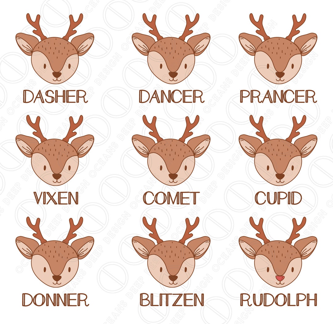 Retro Christmas Reindeer Pattern Rudolph Digital Download PNG - Etsy