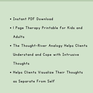 The River of My Thoughts [1 Page PDF Therapy Printable/psychoeducation ...
