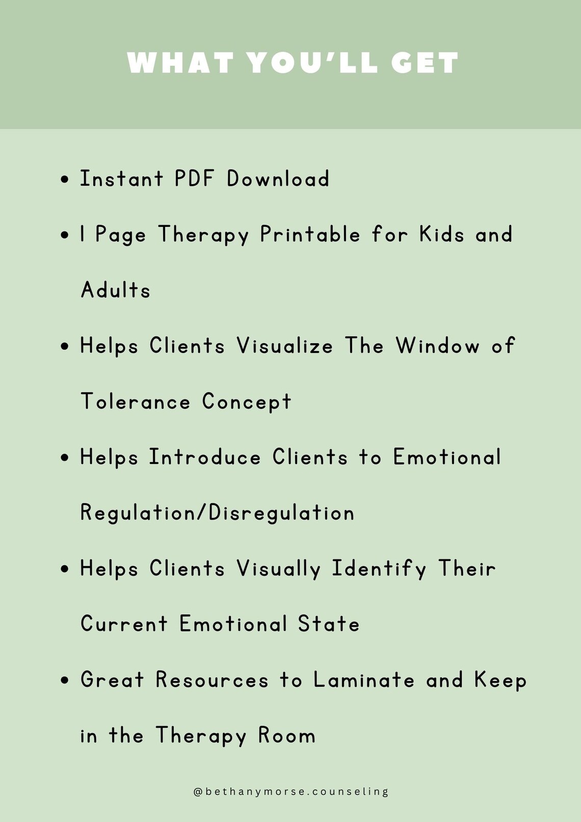 Window of Tolerance Diagram [1 Page PDF Digital Download, Therapy ...