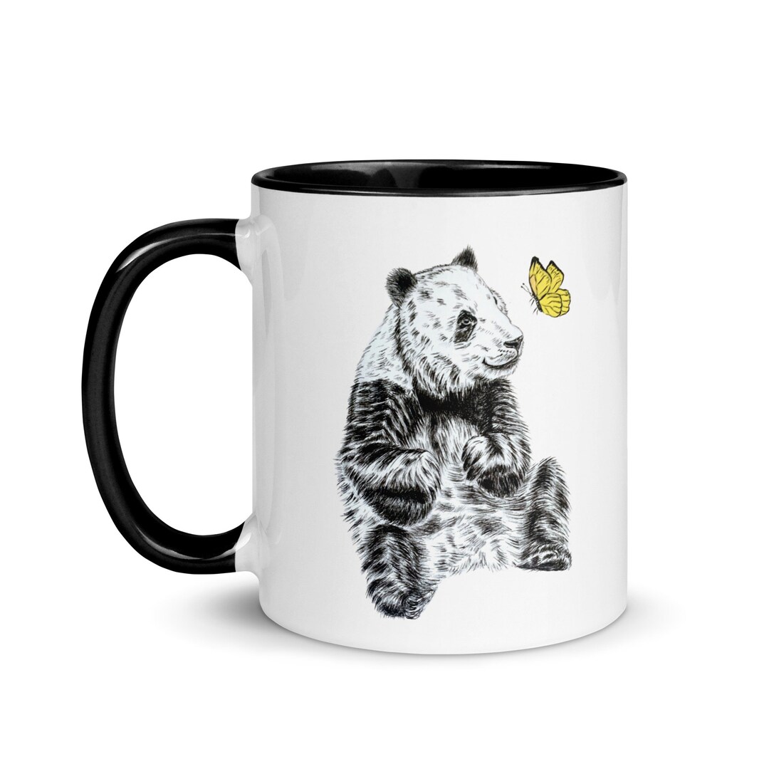 Panda and Butterfly Mug | Cute Panda Mug | Panda Gift Mug | Tea or ...