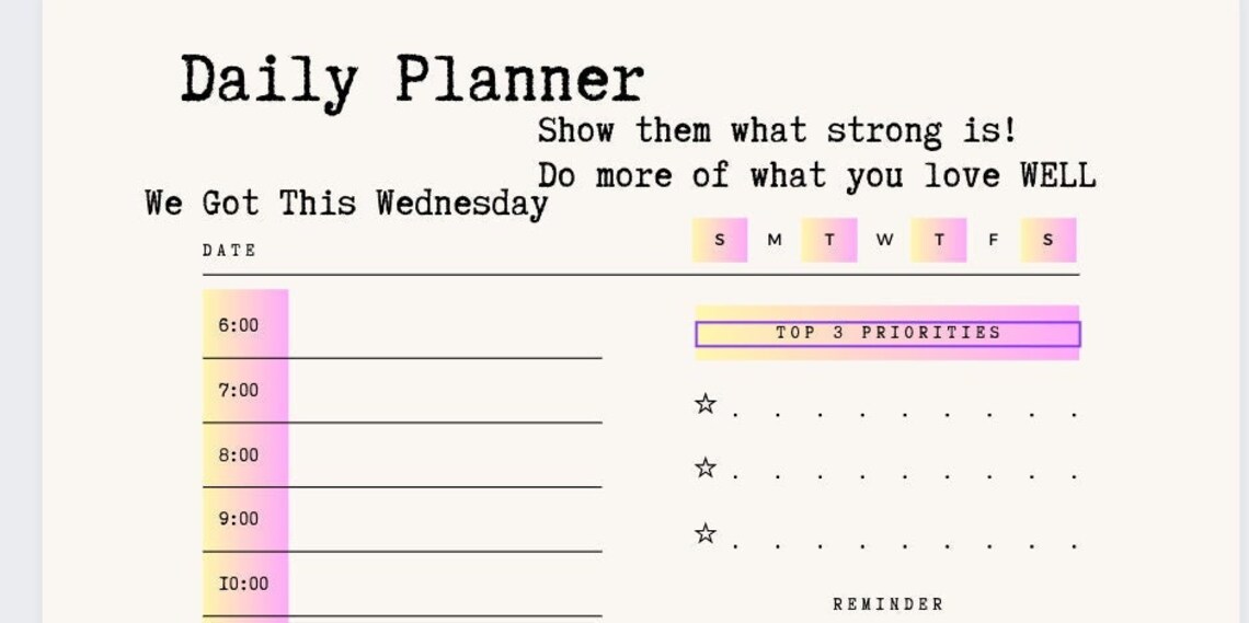 Printable Weekly Mama Schedule - Etsy