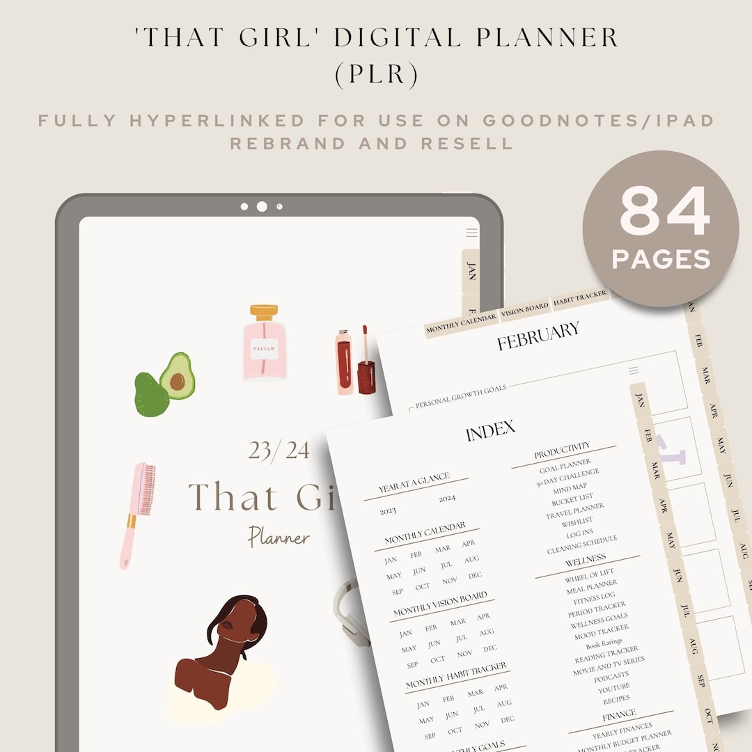 THAT GIRL Undated Digital Planner | Daily, Weekly, Monthly Goodnotes ...