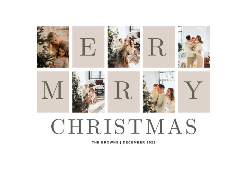 EDITABLE and Printable Christmas Cards, 2023, Colorful Family Christmas ...