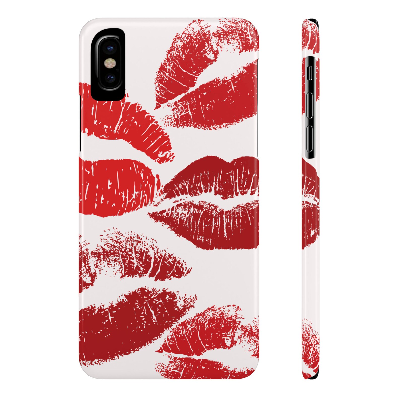 Lipstick Kiss Mark Phone Case, Red Lips, Slim Phone Case, iPhone 15, 14 ...