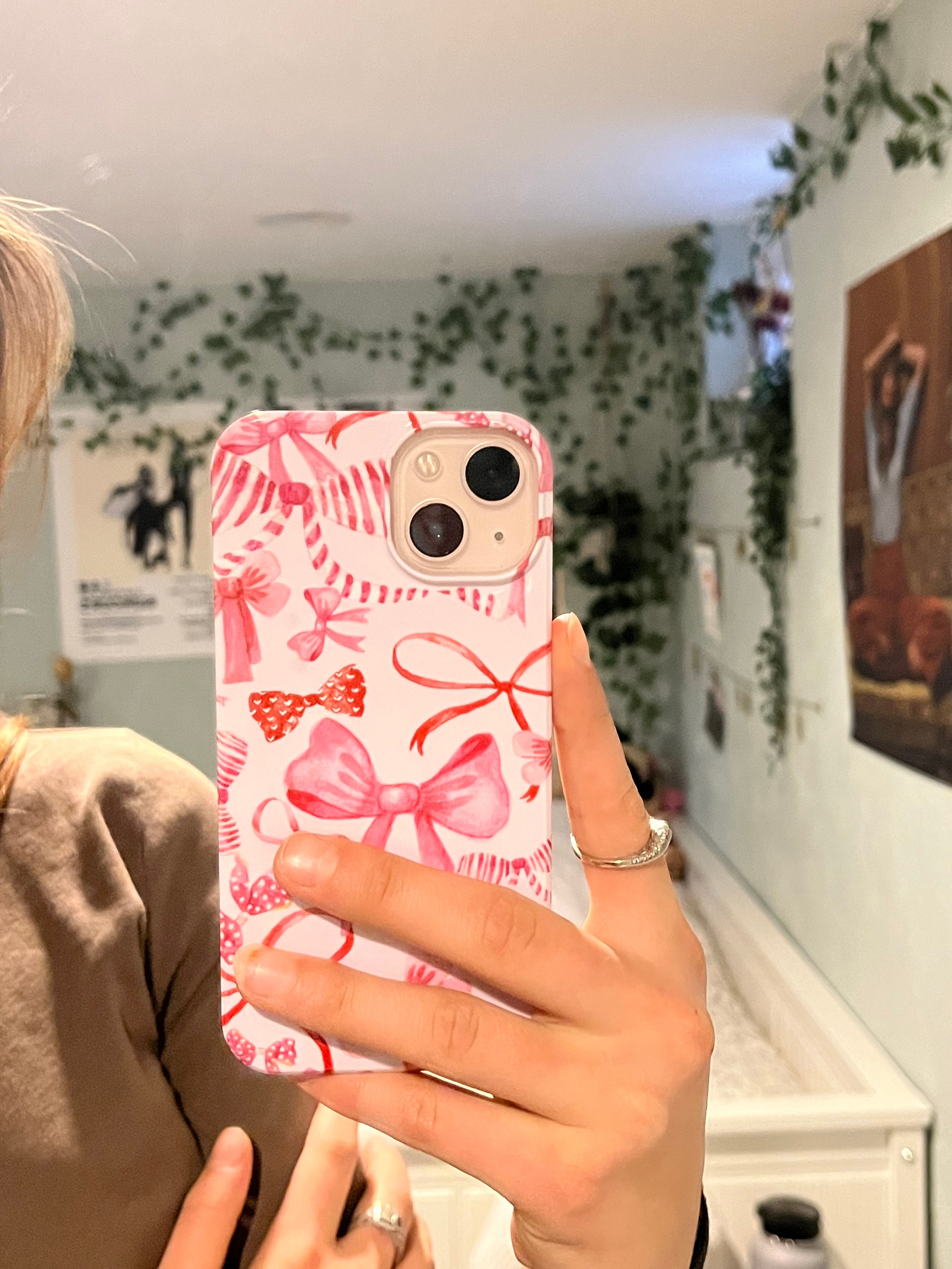 Pink Bows Phone Case, Cute Bow Pattern, Girly Phone Case, Slim Case ...