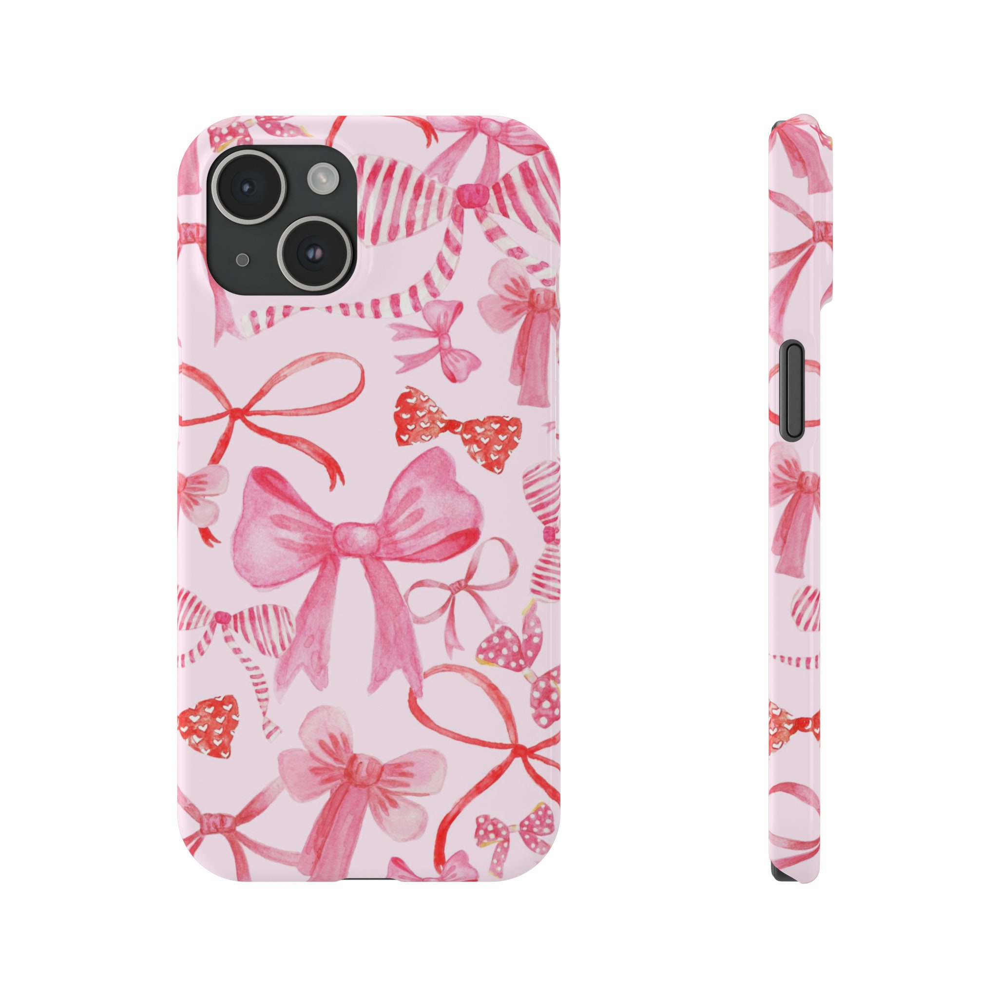 Pink Bows Phone Case, Cute Bow Pattern, Girly Phone Case, Slim Case ...
