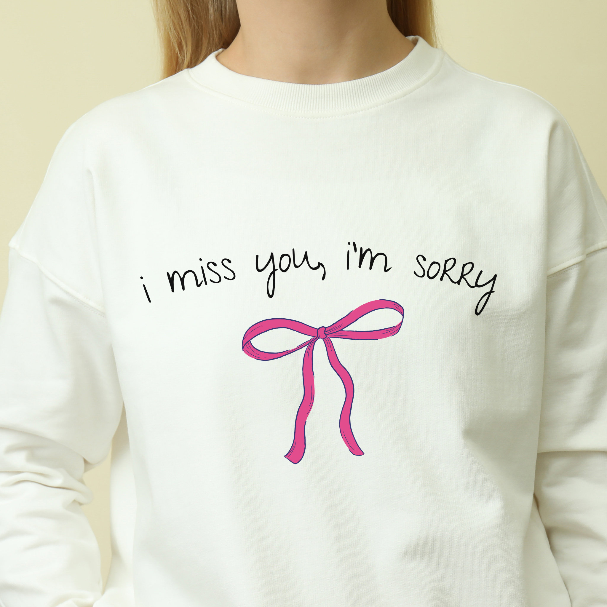 Gracie Abrams Sweatshirt, "i Miss You, I'm Sorry" Crewneck, Pink Bow ...