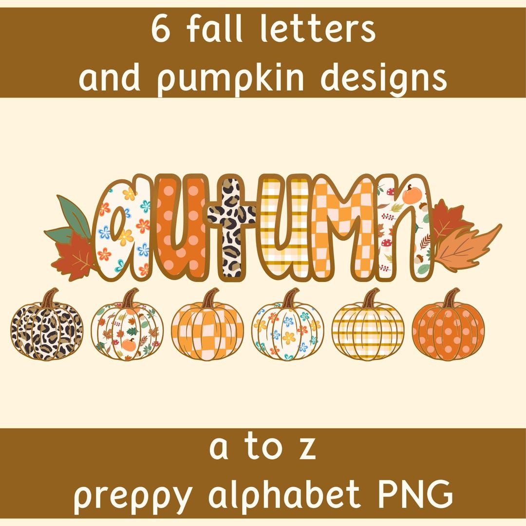 Fall Alphabet Png,pumpkin Png, Fall Retro, Preppy Letters, Floral ...