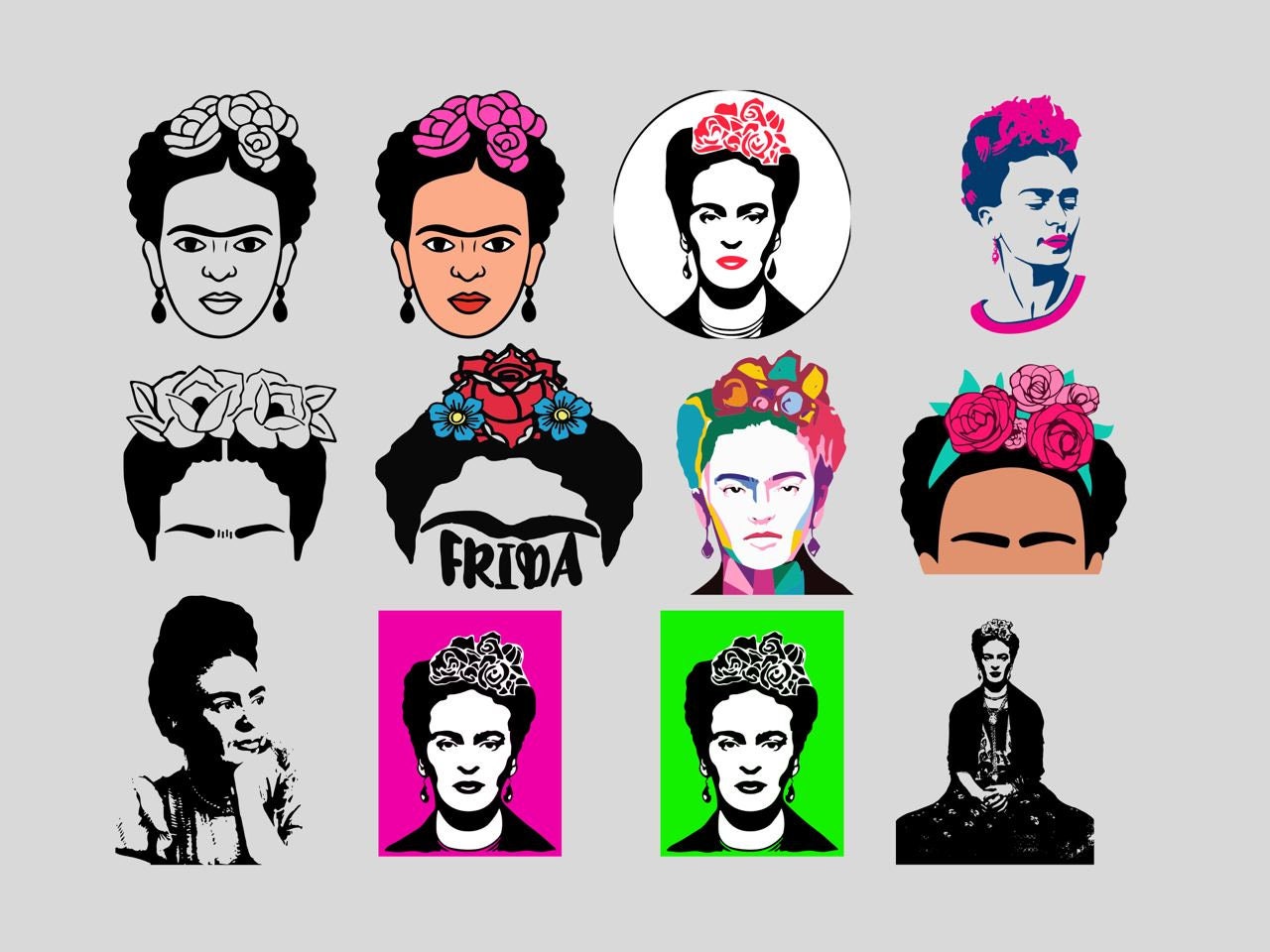 Frida Kahlo Svg Bundle, Frida Kahlo Svg Files, Frida Kahlo Svg Birthday ...