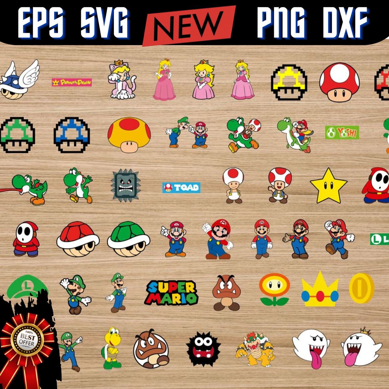 Super Mario SVG PNG Bundle, Mario Family Svg, Cricut, Sublimation ...