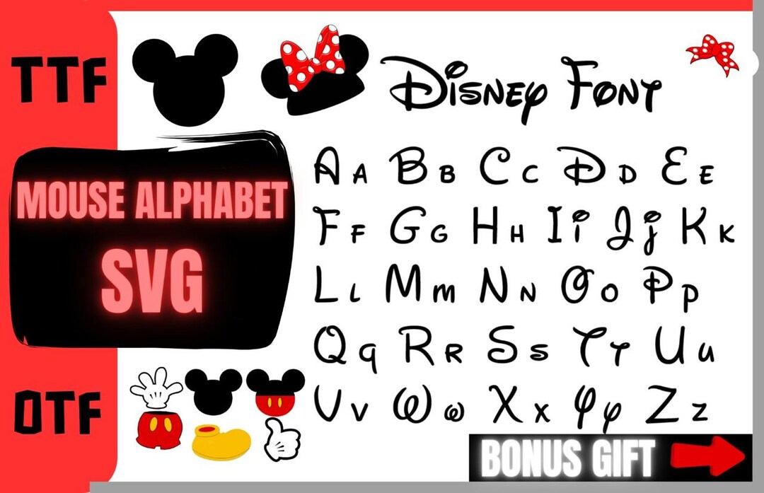 Maus Alphabet SVG Maus Schriftart SVG Geschenk anpassen - Etsy.de