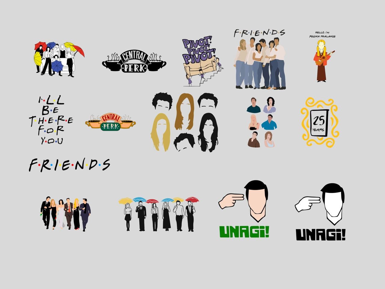 Friends Svg,friends TV Show Bundle, Layered Files,cricut Svg Files,svg Bundle Layered Files ...