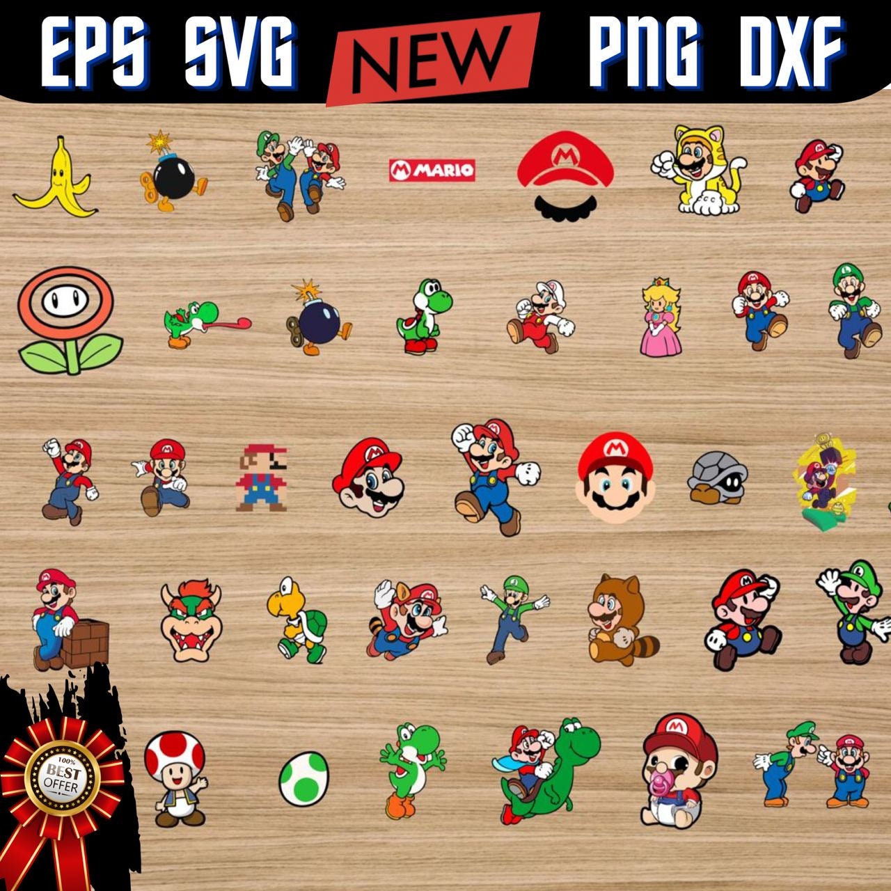 Super Mario SVG PNG Bundle, Mario Family Svg, Cricut, Sublimation ...