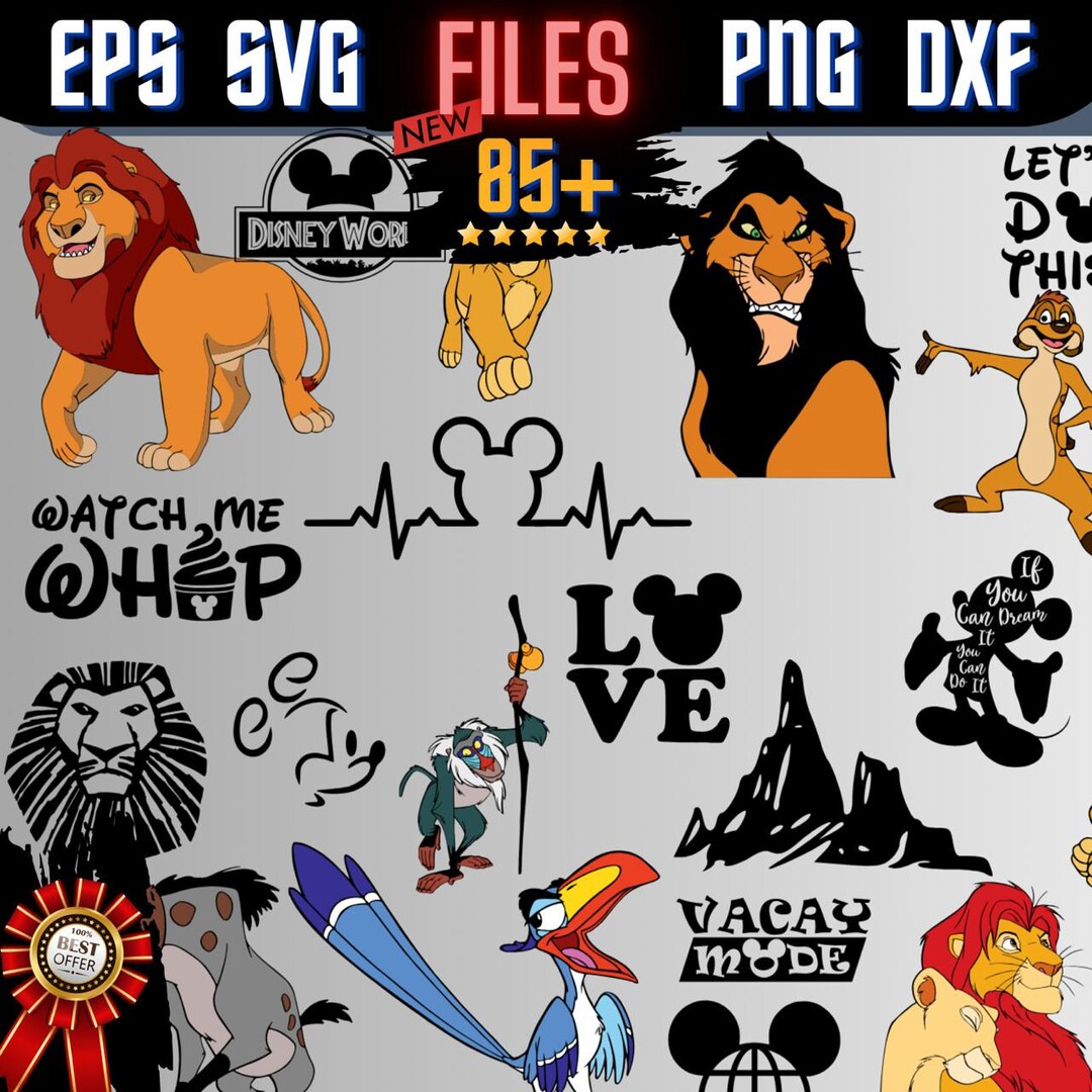Paquete SVG del REY LEÓN, Archivos SVG del Rey León para Cricut, Png ...
