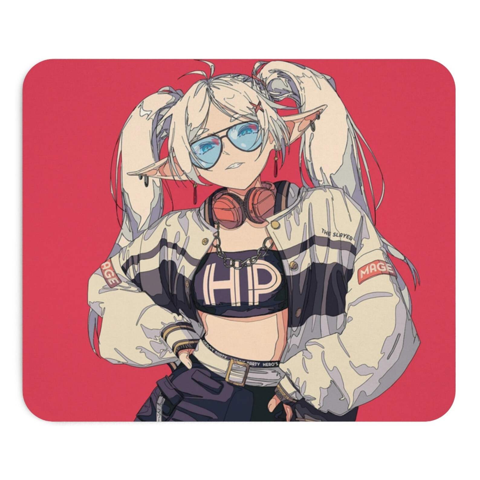 Pink Pop Princess Anime Girl Mousepad Vibrant Hair Pop Look Print ...