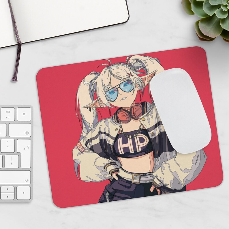 Pink Pop Princess Anime Girl Mousepad Vibrant Hair Pop Look Print ...