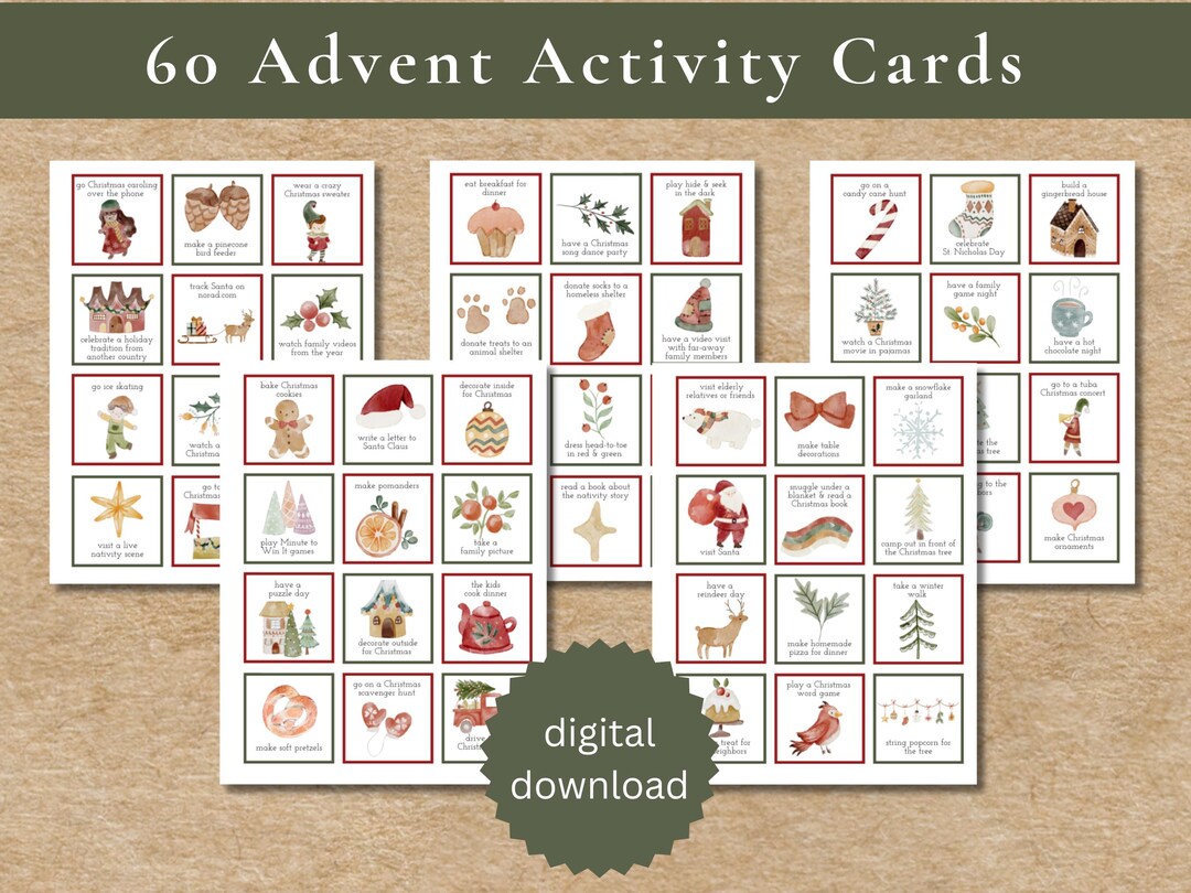 Printable Christmas Advent Activity Cards – Family DIY Countdown ...